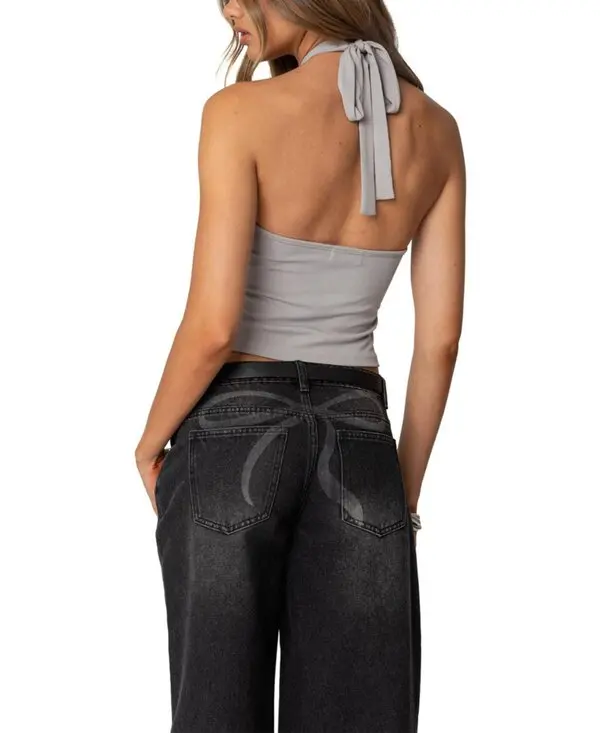 EDIKTED Reissa Criss Cross Halter Top