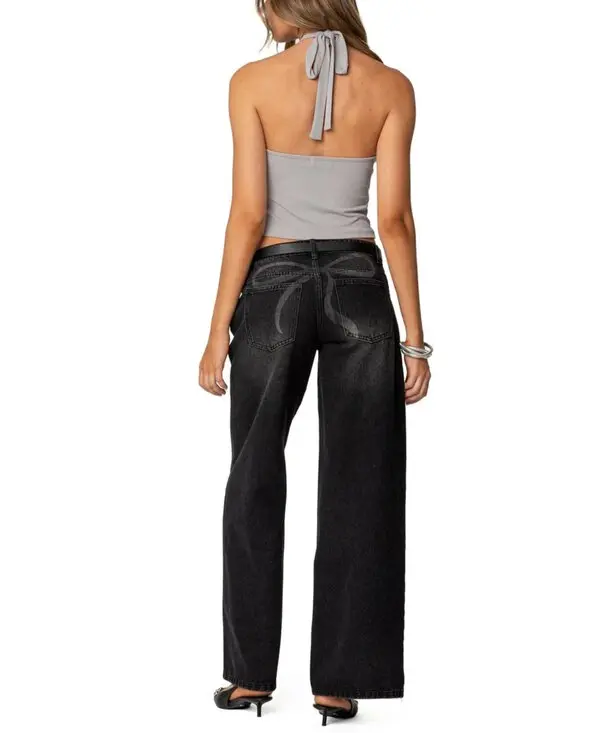 EDIKTED Reissa Criss Cross Halter Top