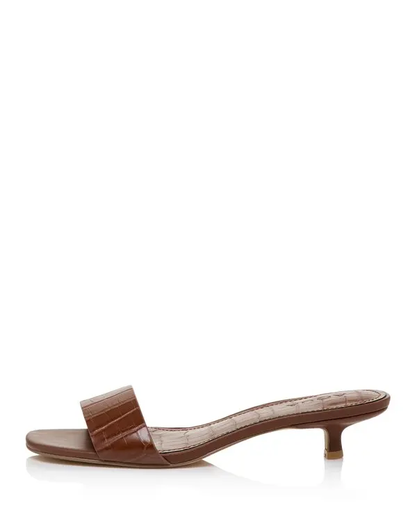 Aqua Etta Heeled Sandals - Cognac Croco
