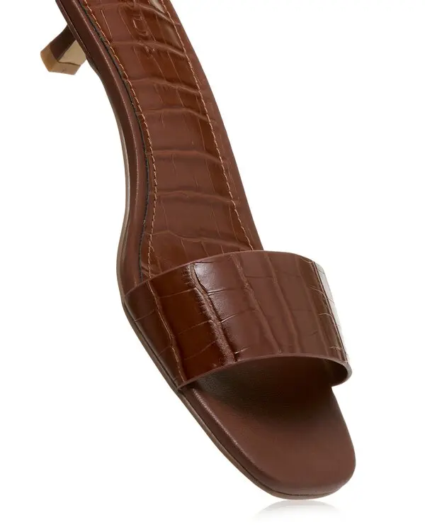 Aqua Etta Heeled Sandals - Cognac Croco