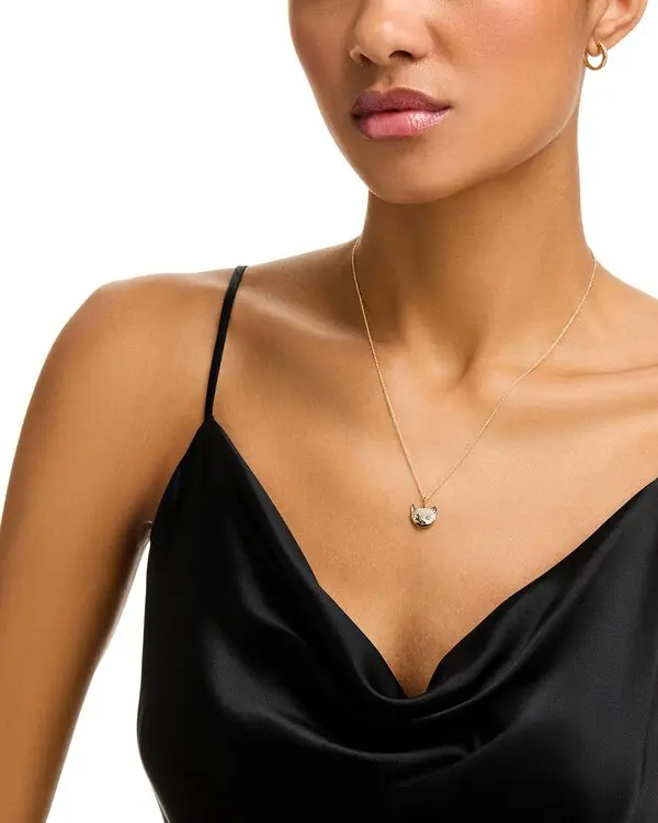 SYDNEY EVAN 14k Yellow Diamond Cat Pendant Necklace