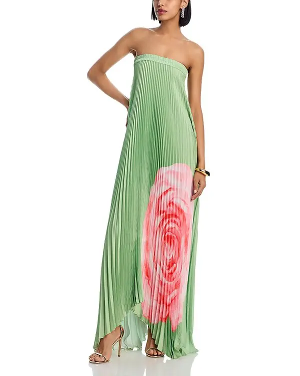 L'IDEE Bisous Pleated Gown - Fleur Rose