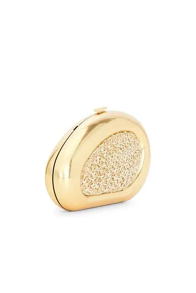 Simkhai Luna Raffia Oval Clutch
