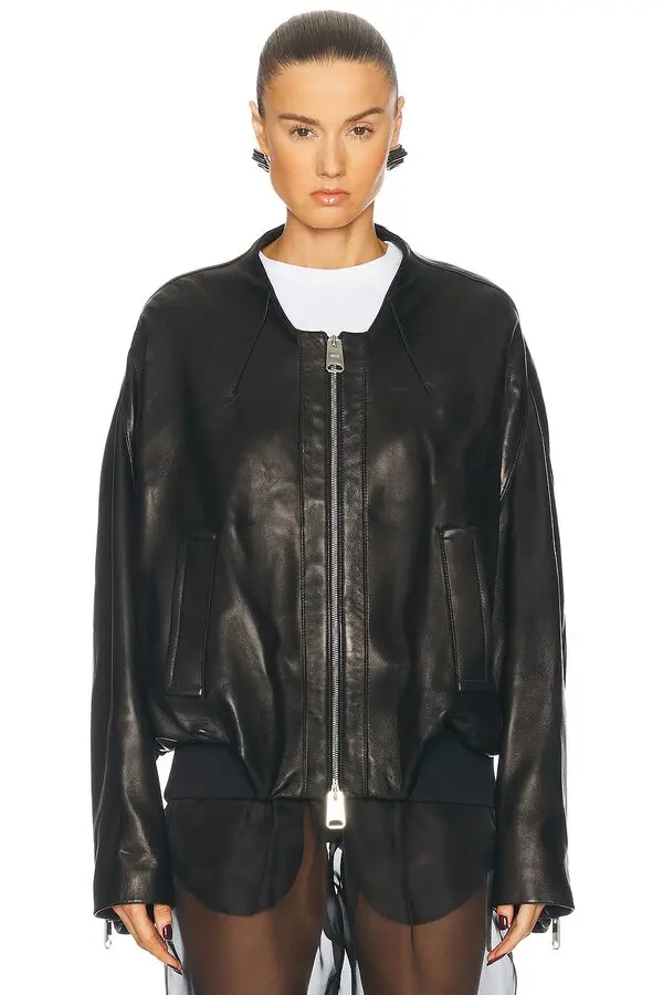 Khaite Hewit Leather Jacket - Black
