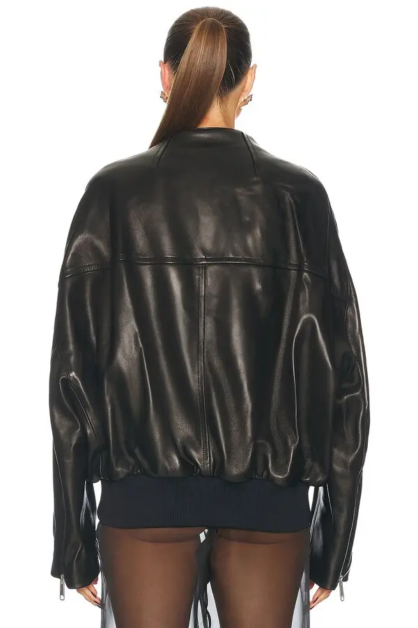 Khaite Hewit Leather Jacket - Black