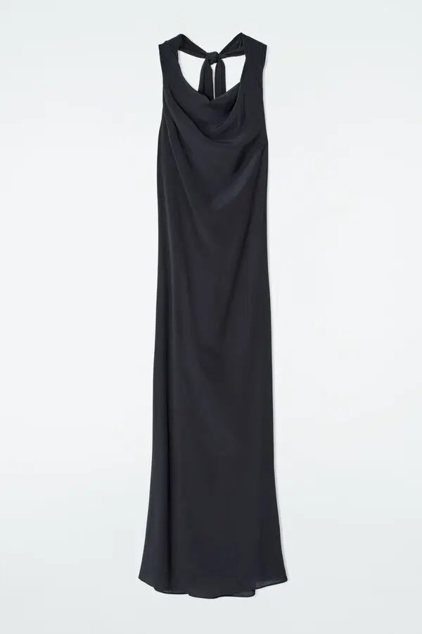 Cos Cowl-neck Maxi Dress - Blue