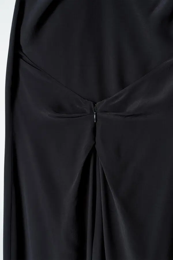 Cos Cowl-neck Maxi Dress With Open Back And Ties