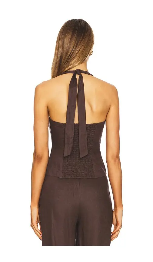 Bardot Rixton Linen Halter Top