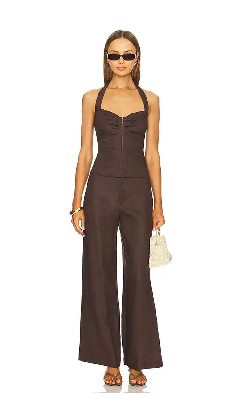 Bardot Rixton Linen Halter Top