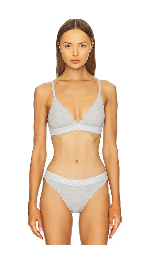 Polo Ralph Lauren Triangle Bralette In Grey - Heather Grey