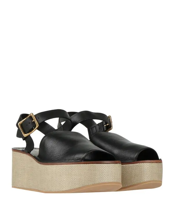 TOD'S Leather Wedge Sandals