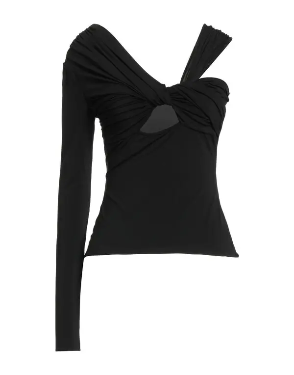 NENSI DOJAKA Draped Jersey Top - Black