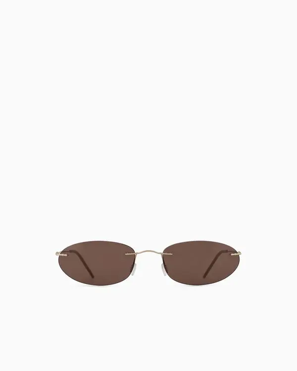 Giorgio Armani Oval Sunglasses - Gold