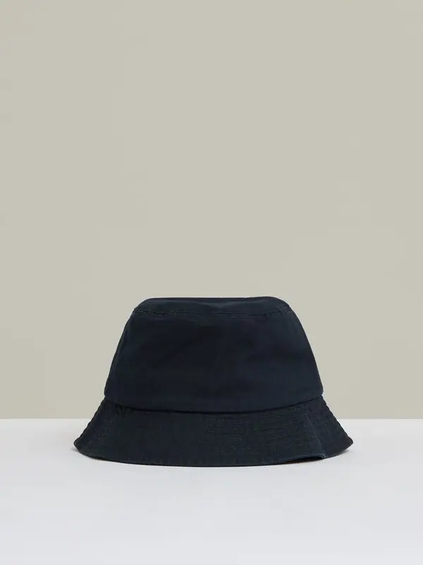 REISS Cyrus Cotton Bucket Hat - Navy