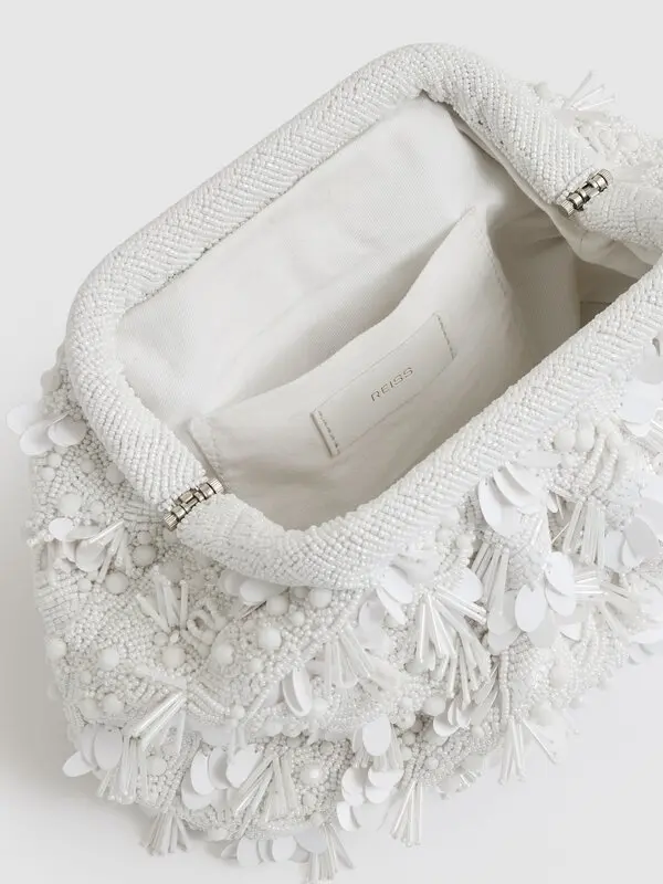 REISS Edith Embellished Clutch