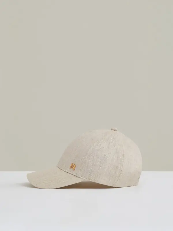 REISS Lilly Linen Baseball Cap - Neutral