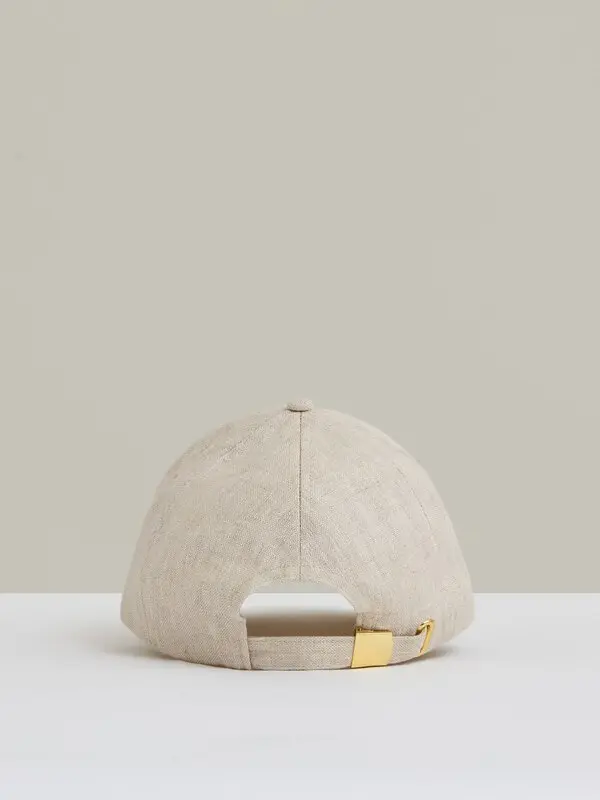 REISS Lilly Linen Baseball Cap