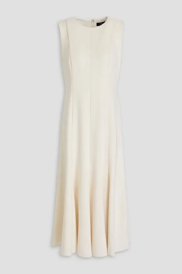 Theory Fluted Crepe Midi Dress - Ivory
