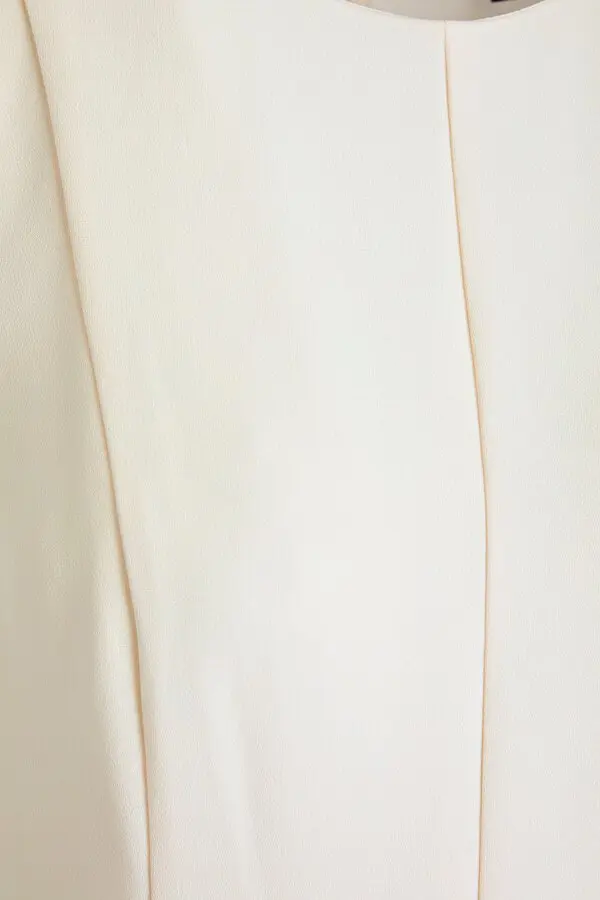 Theory Fluted Crepe Midi Dress - Ivory
