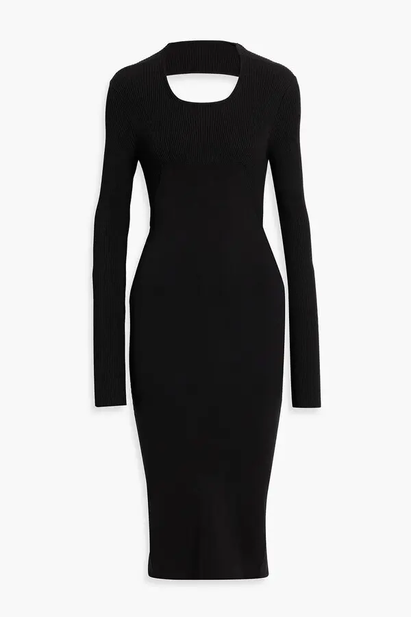 Rick Owens Column Cutout Stretch-knit Midi Dress - Black