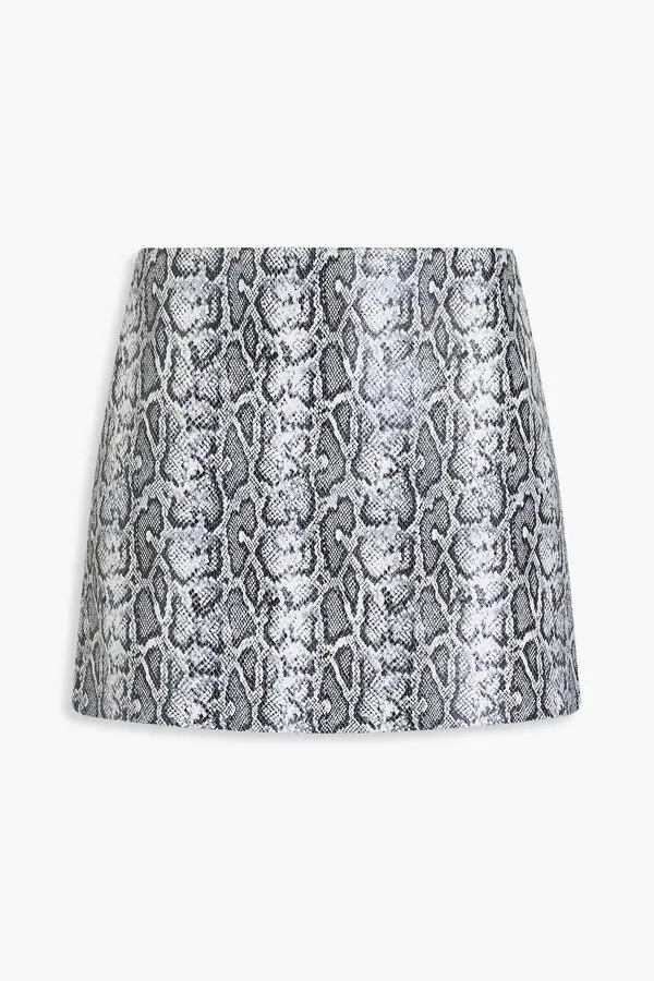 Alice + Olivia Snake-print Mini Skirt
