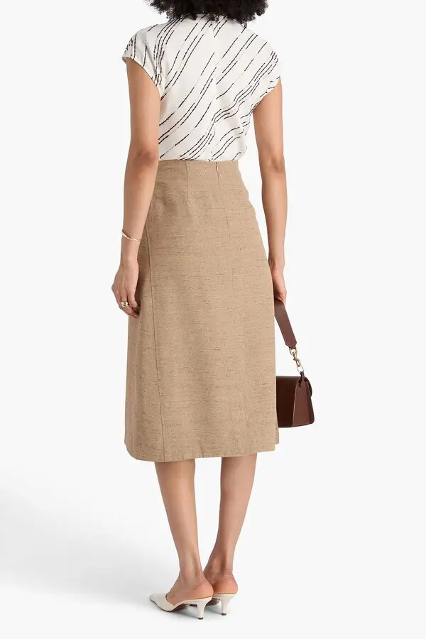 3.1 Phillip Lim Wrap-effect Tweed Midi Skirt - Neutral