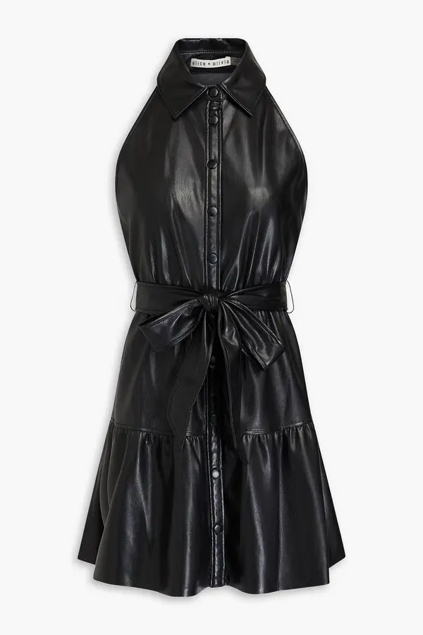 Alice + Olivia Belted Mini Shirt Dress