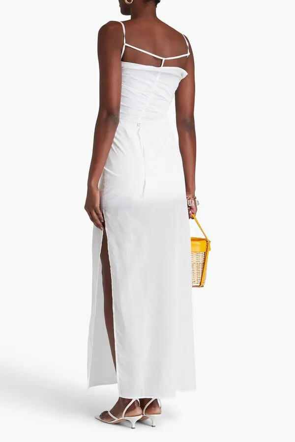 Jacquemus Ruched Cotton-gauze Maxi Dress