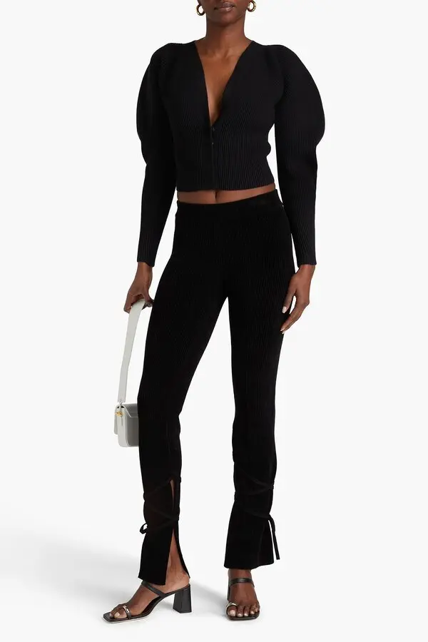 Jacquemus Duci Lace-up Ribbed-knit Pants