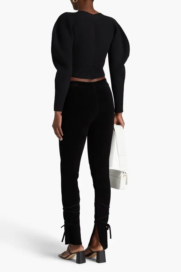 Jacquemus Duci Lace-up Ribbed-knit Pants
