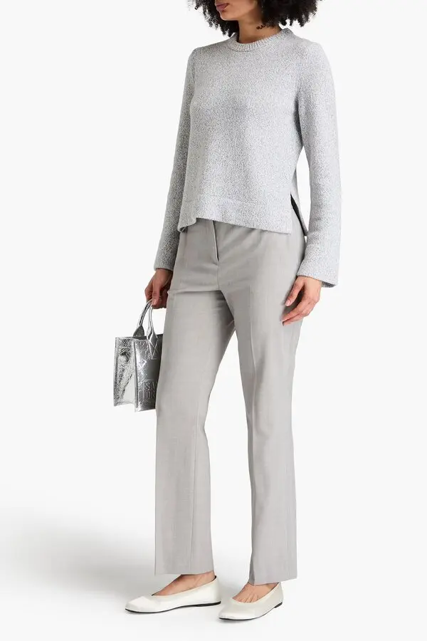 Theory Bouclé-knit Sweater - Light Gray