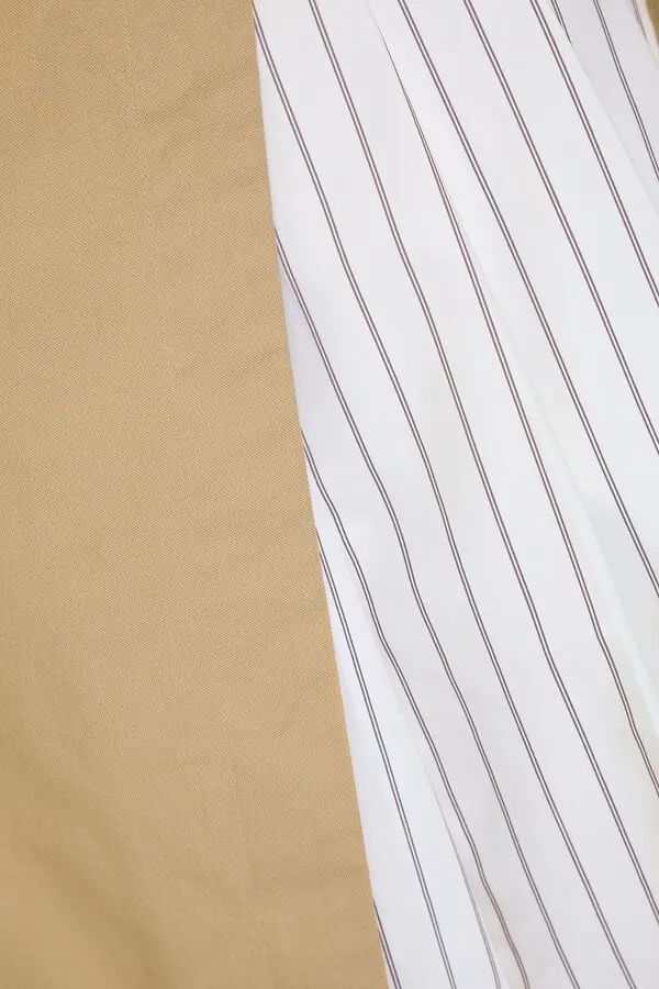 3.1 Phillip Lim Layered Striped Cotton-blend Poplin And Canvas Midi Skirt