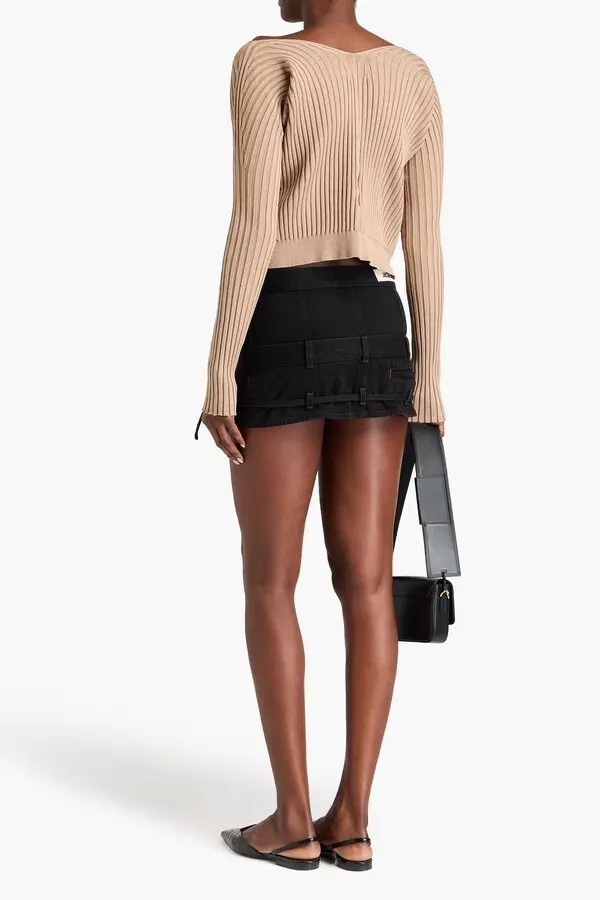 Jacquemus De Nîmes Criollo Belted Denim Mini Skirt