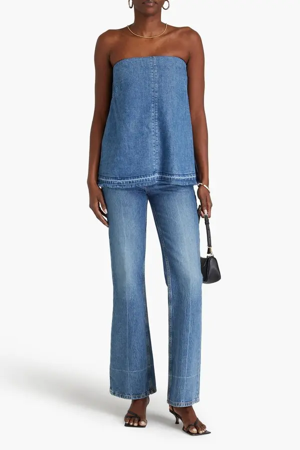 Rag & Bone Ultra Featherweight Aurora Denim Strapless Top