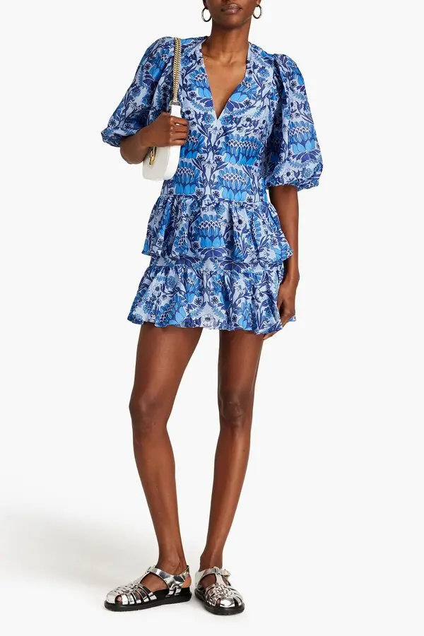 Sandro Tiered Printed Mini Dress
