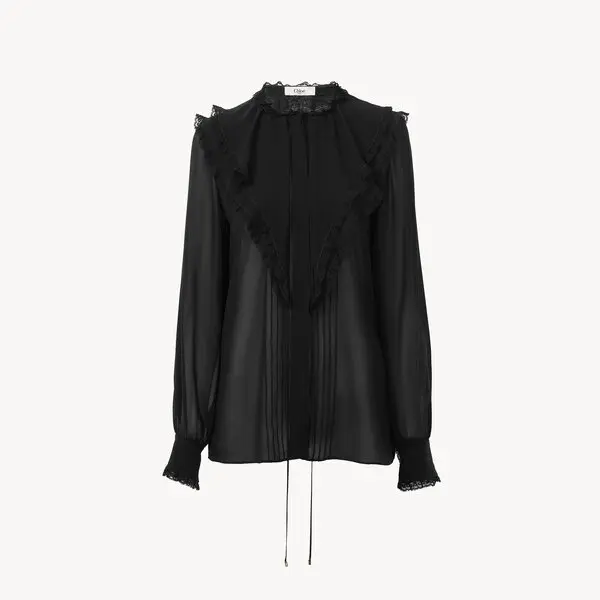 Chloé Silk Georgette Ruffled Blouse