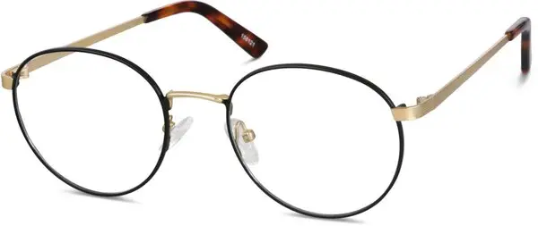 Zenni Round Eyeglasses Metal Full Rim Frame - Black