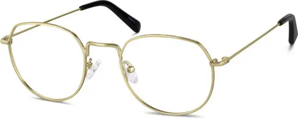 Zenni Round Eyeglasses Metal Full Rim Frame - Gold