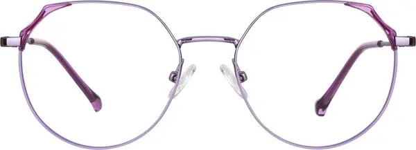 Zenni Round Full Rim Metal Frame - Purple