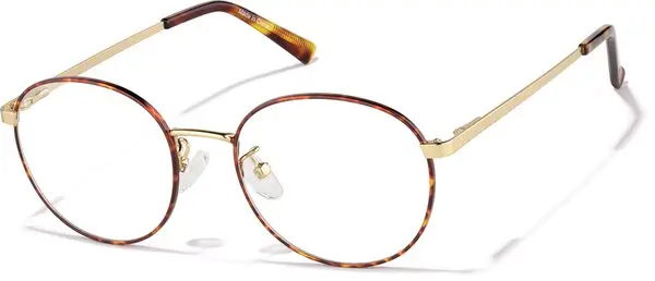 Zenni Round Eyeglasses Metal Full Rim Frame - Tortoiseshell