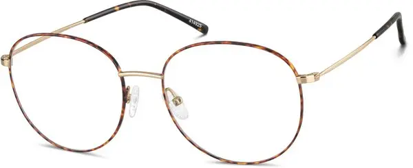 Zenni Round Full Rim Metal Frame - Tortoiseshell