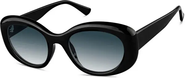 Zenni Oval Full Rim Sunglasses - Black