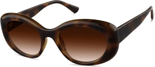 Zenni Oval Full Rim Sunglasses - Tortoiseshell