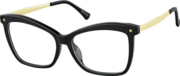 Zenni Cat-eye Full Rim Mixed Frame Glasses - Black