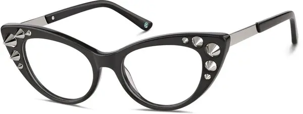 Zenni Cat-eye Full Rim Mixed Frame Glasses - Charcoal