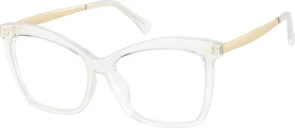 Zenni Cat-eye Full Rim Mixed Frame Glasses - Clear