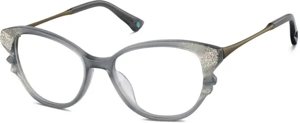 Zenni Cat-eye Full Rim Mixed Frame Glasses - Gray