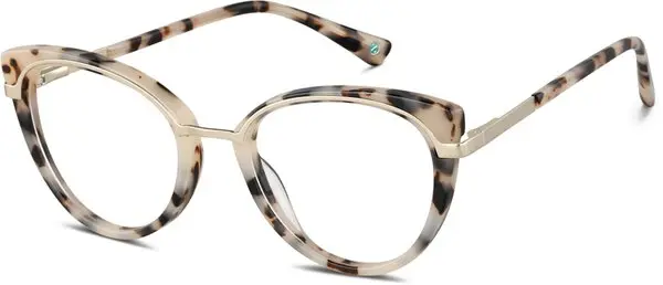 Zenni Cat-eye Full Rim Mixed Frame Glasses - Ivory Tortoiseshell
