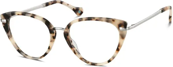 Zenni Cat-eye Full Rim Mixed Frame Glasses - Ivory Tortoiseshell