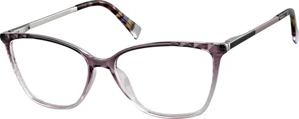 Zenni Cat-eye Full Rim Mixed Frame Glasses - Purple